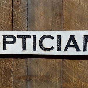Optician Sign Carved in a 40x8 Solid Wood Board | Etsy