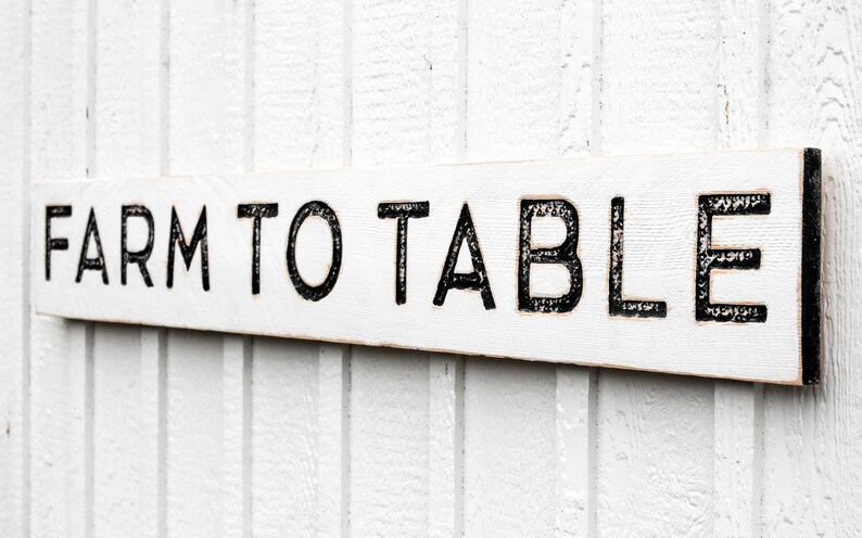 Farm to Table Sign Carved in a Solid Wood Board Rustic - Etsy