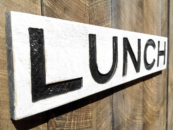 Lunch Sign Carved in a 40x8 Solid Wood Board | Etsy