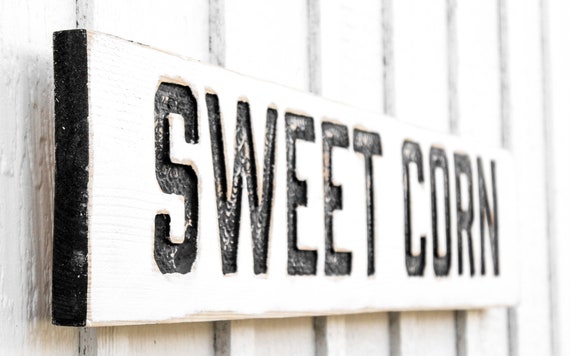 Sweet Corn Sign Carved in a 40x8 Solid Wood Board Rustic - Etsy