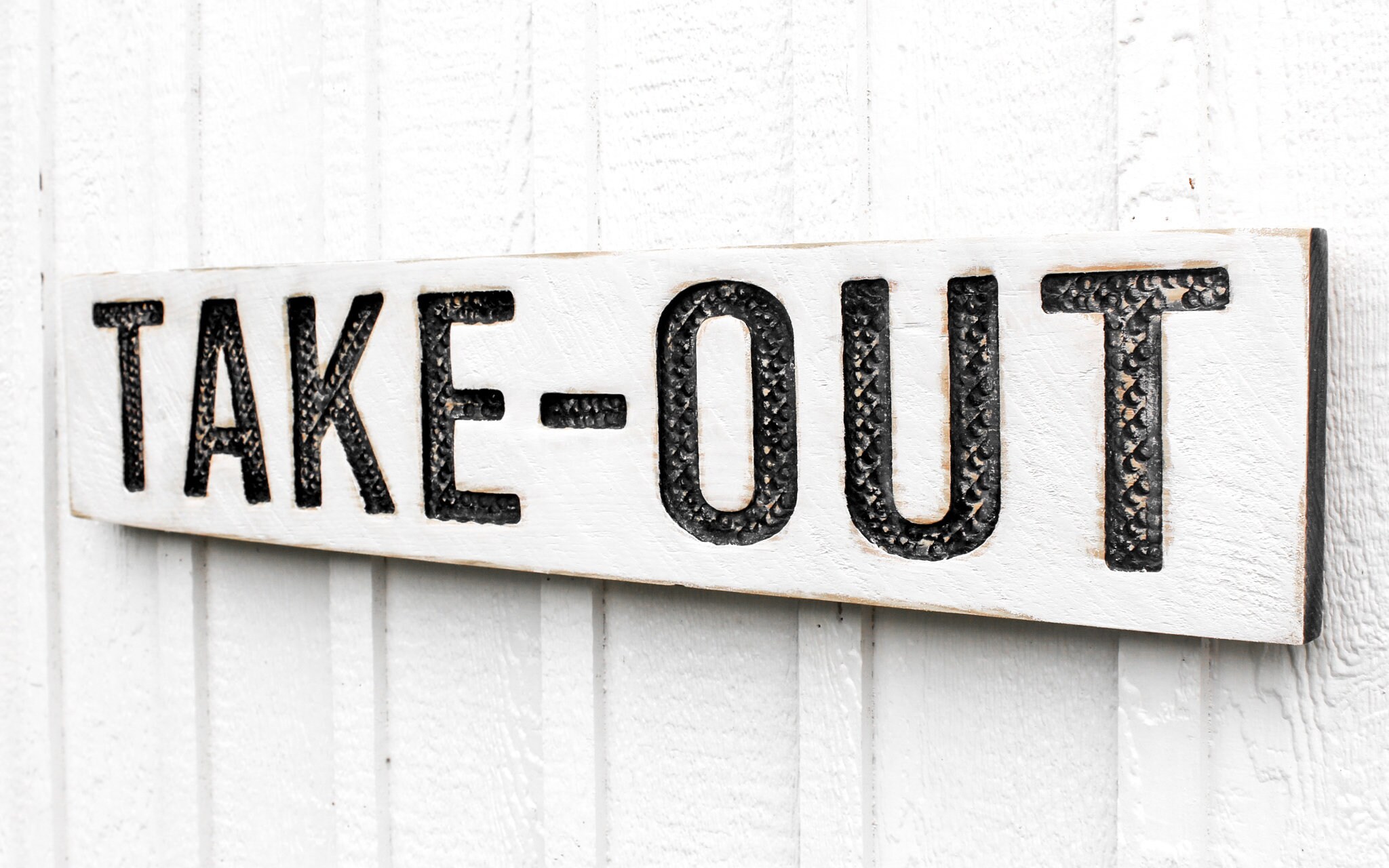 Take-Out Sign Carved in a 40x8 Solid Wood Board - Etsy Österreich