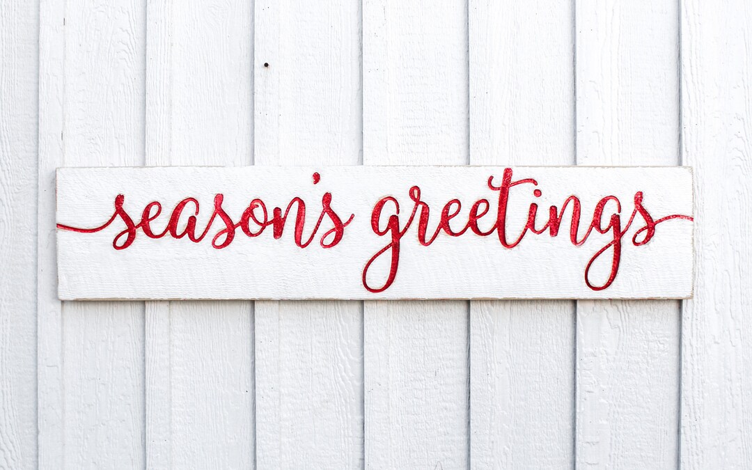 Season's Greetings Sign Carved in a 48x10 Solid Wood - Etsy