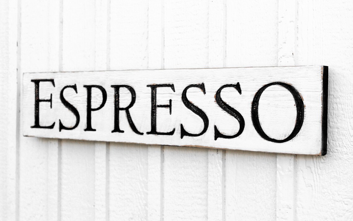 Espresso Sign Carved in a 40x8 Solid Wood Board - Etsy