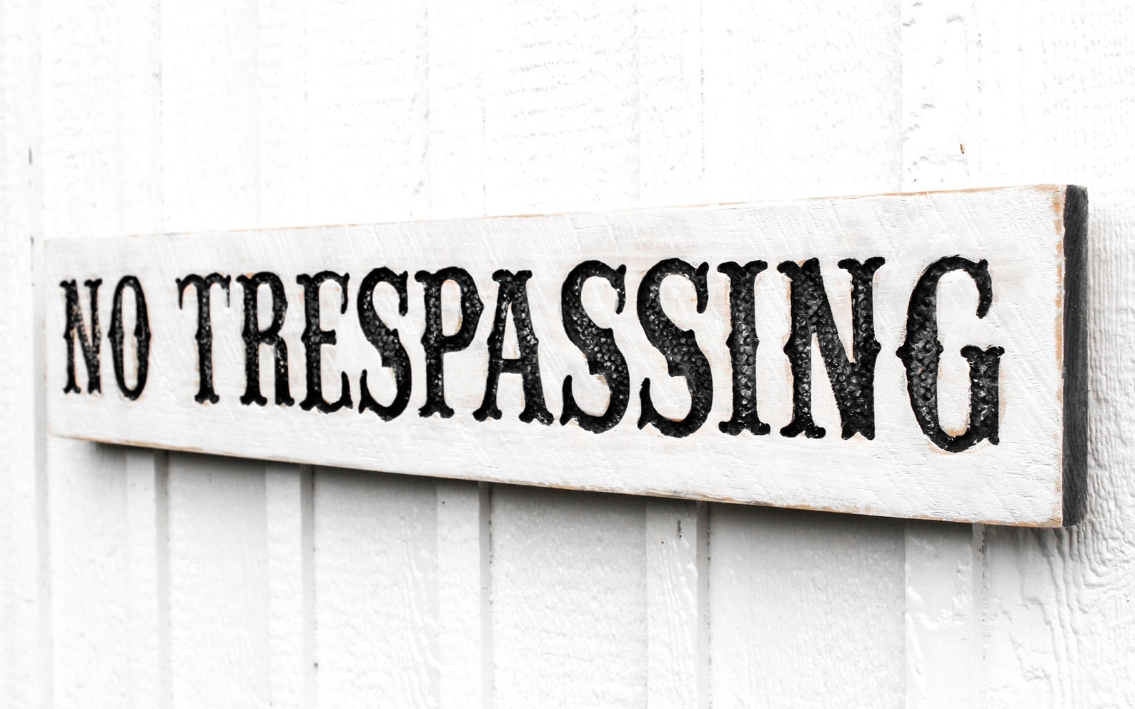 No Trespassing Sign Carved Solid Wood Board Rustic - Etsy