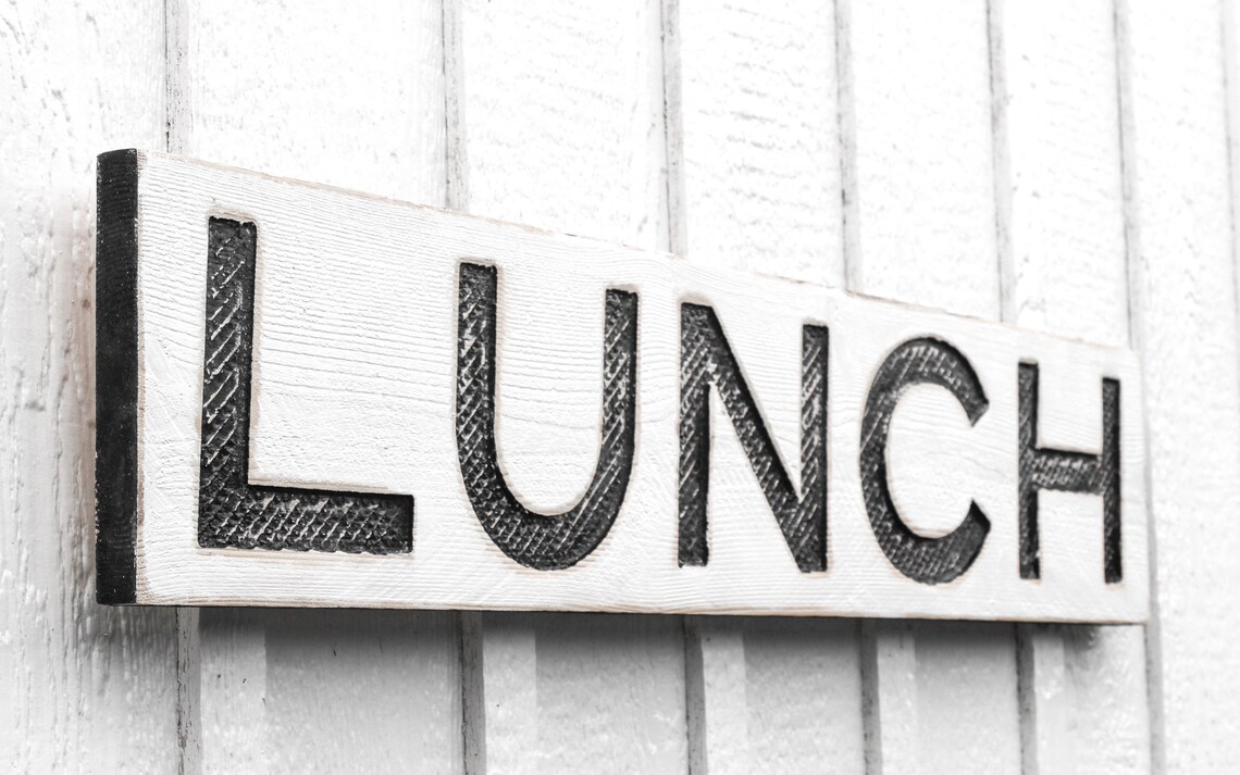 Lunch Sign Carved in a 40x8 Solid Wood Board - Etsy
