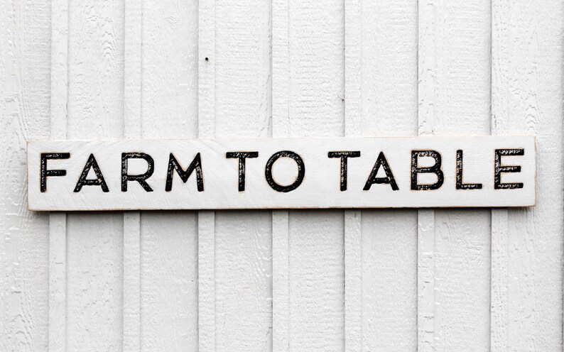 Farm to Table Sign Carved in a Solid Wood Board Rustic - Etsy