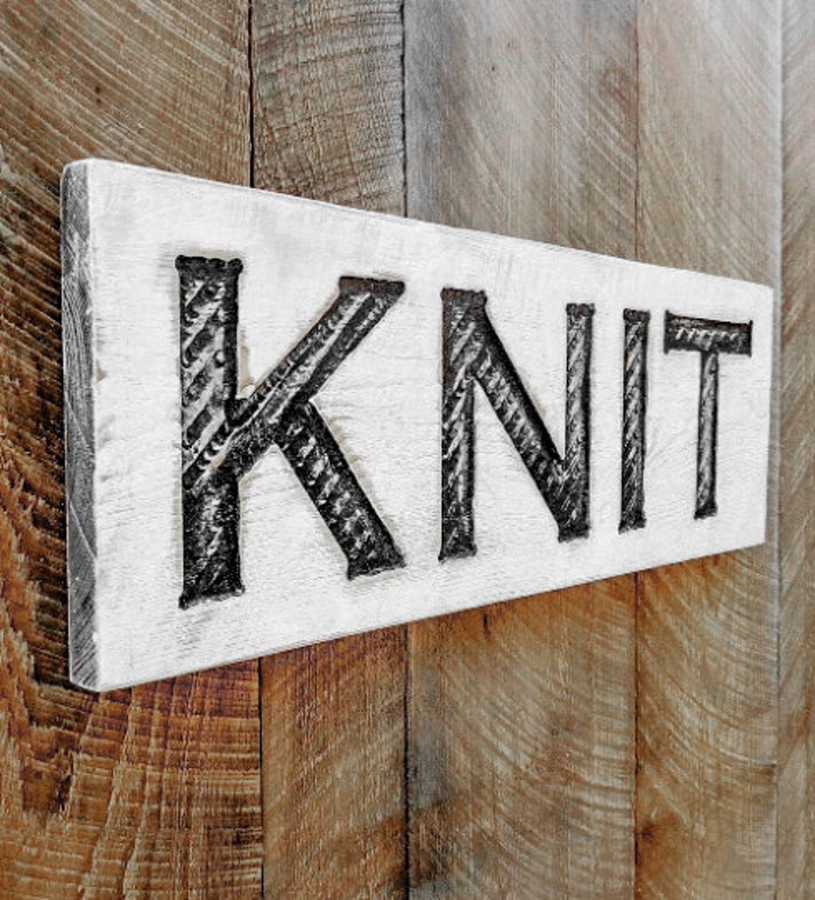 Knit Sign Carved in a 30x10 Solid Wood Board Rustic - Etsy