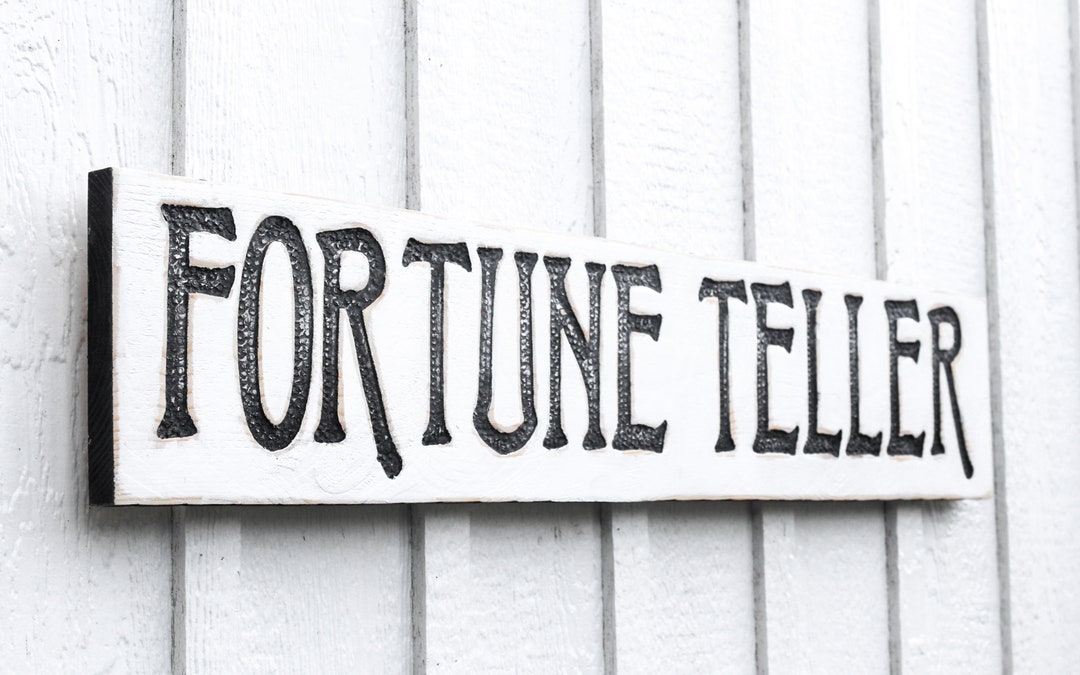 Fortune Teller Sign | Carved in Solid Wood | Rustic Distressed Finish ...