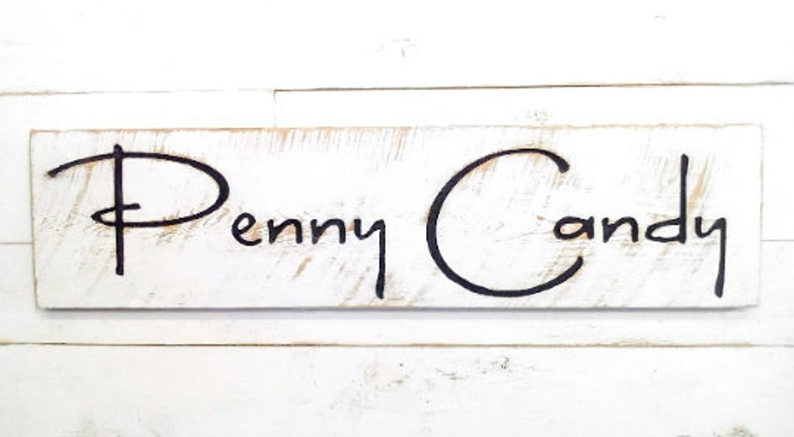 Penny Candy Sign Carved in a 40x10 Solid Wood - Etsy