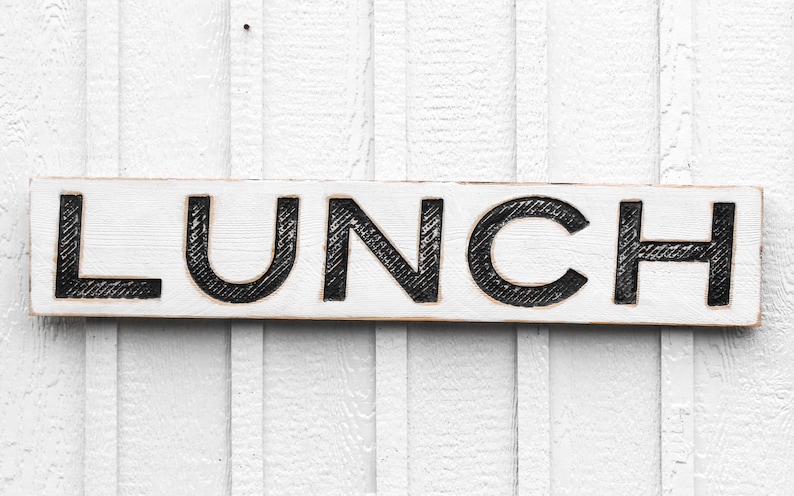 Lunch Sign Carved in a 40x8 Solid Wood Board - Etsy