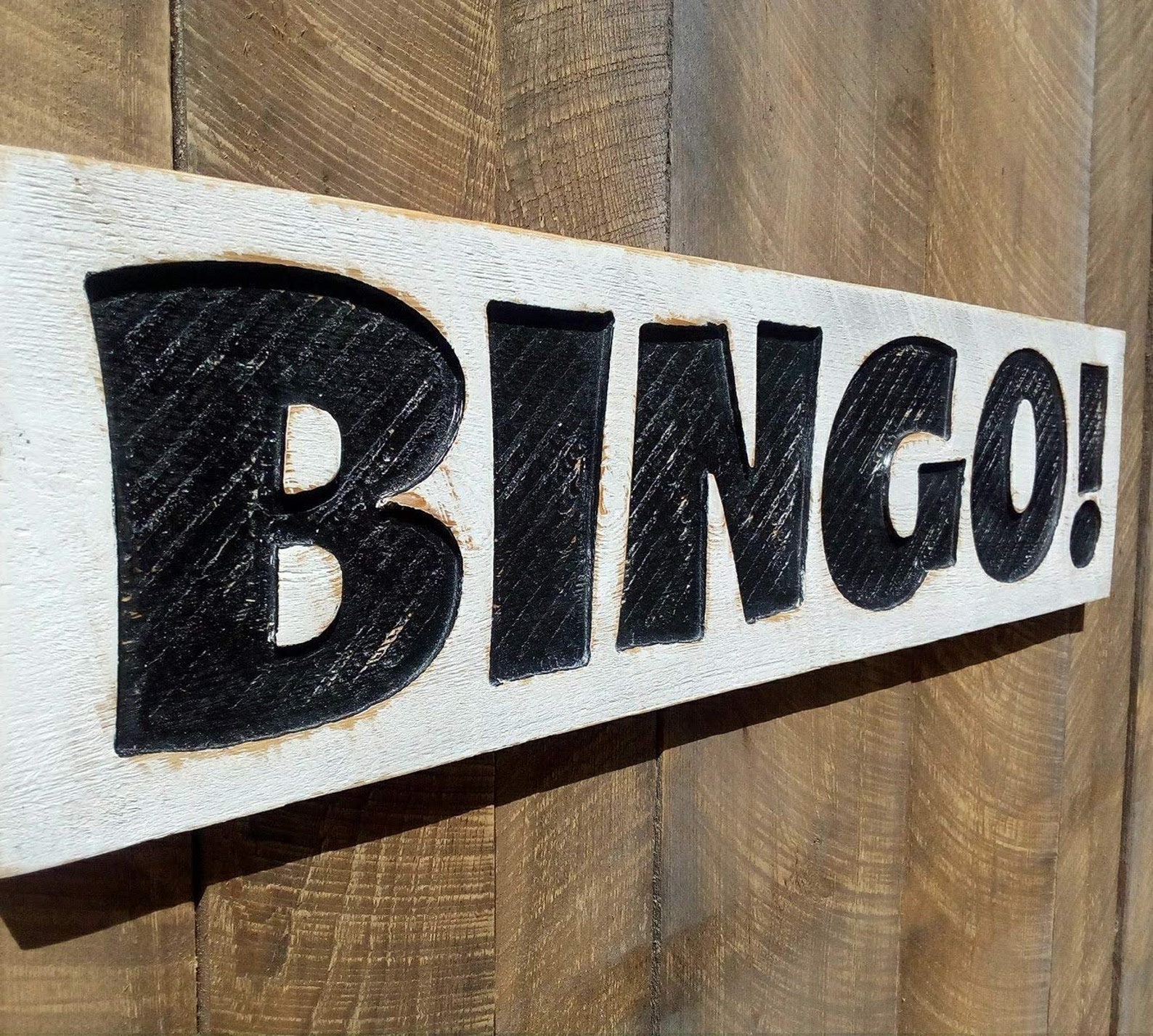 Bingo Sign Carved in a 40x10 Solid Wood Board | Etsy