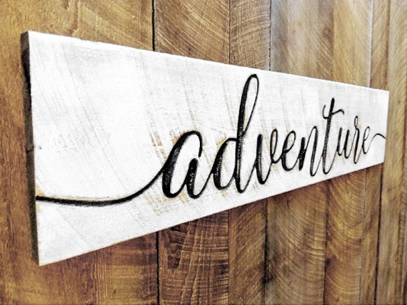 Adventure Sign Carved in a 48x10 Solid Wood - Etsy