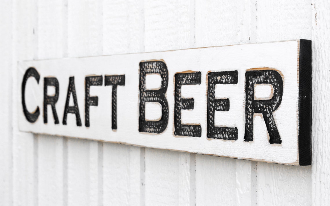 Craft Beer Sign Carved in a 48x8 Solid Wood - Etsy