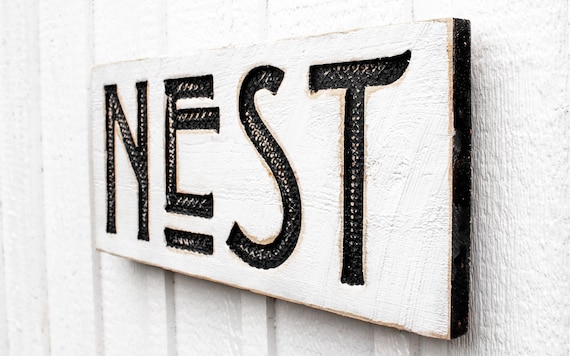 Nest Sign Carved in a 24x10 Solid Wood Board | Etsy