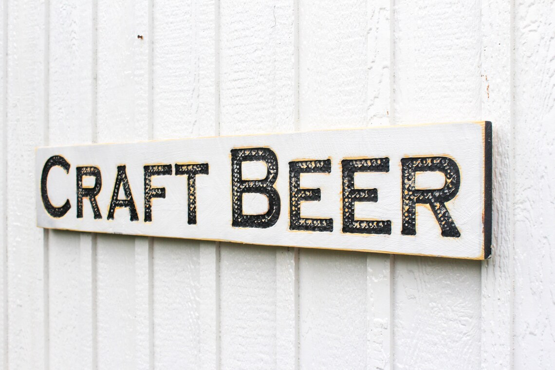 Craft Beer Sign Carved in a 48x8 Solid Wood | Etsy
