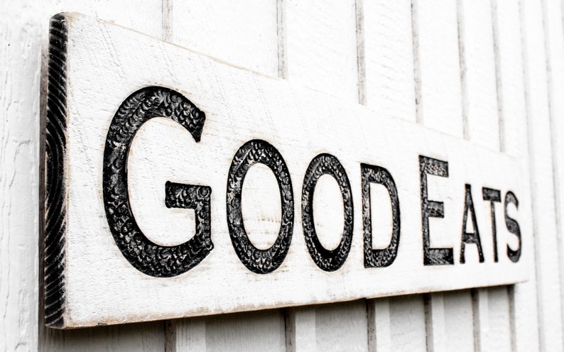 Good Eats Sign Carved in a Solid Wood Board Rustic - Etsy