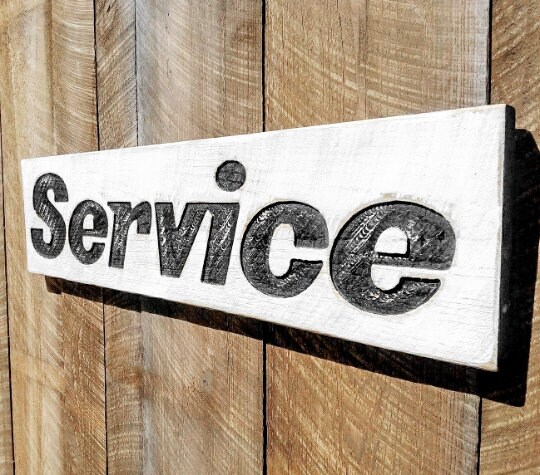 Service Sign Carved in a 40x8 Solid Wood Board | Etsy
