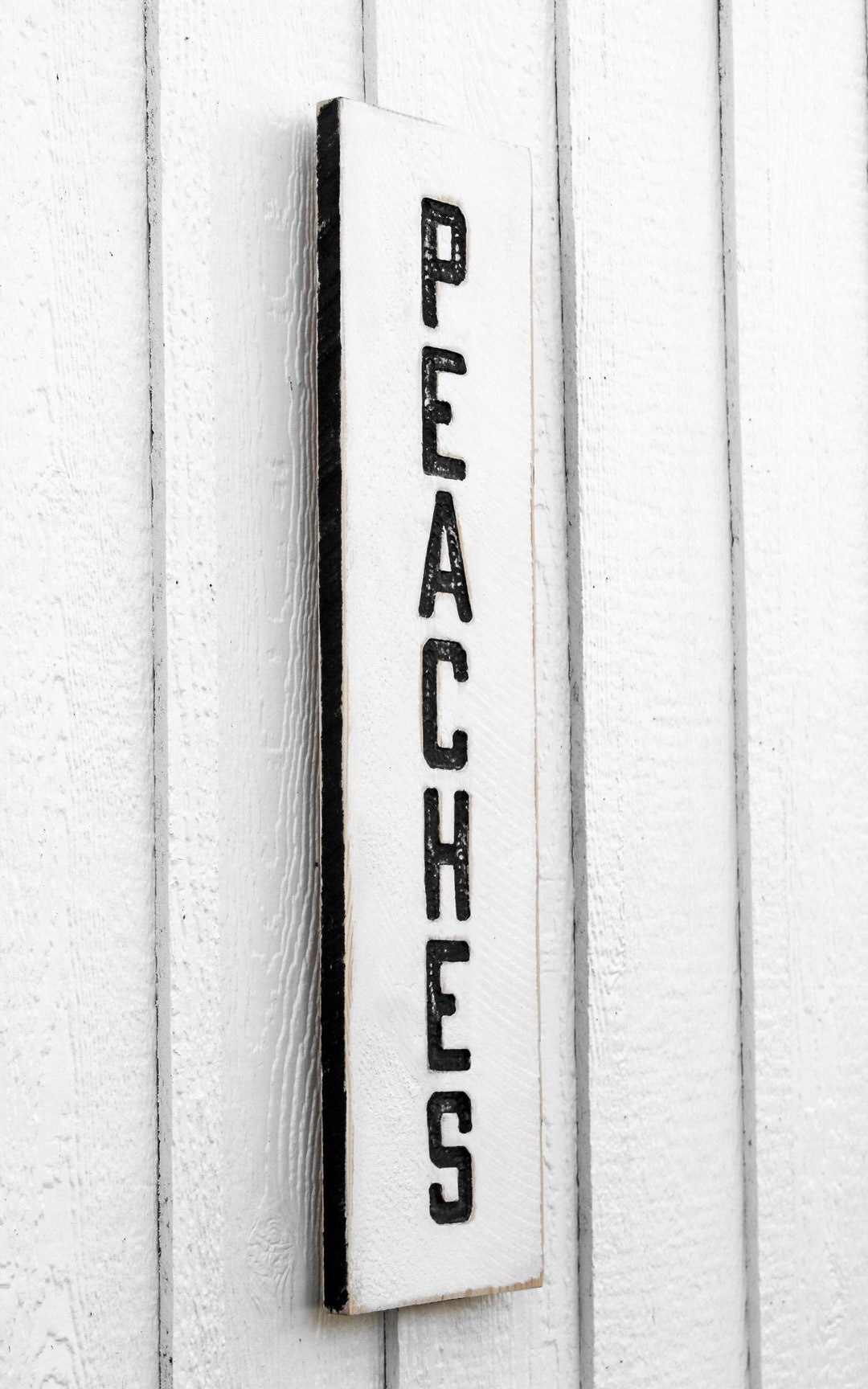 Peaches Sign - Carved in a 32”x8” Solid Wood Board Rustic Distressed ...