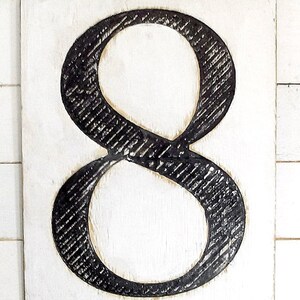 Times New Roman Number 8 Sign Carved in 24x18 Plywood 0 1 2 3 4 5 6 7 8 ...