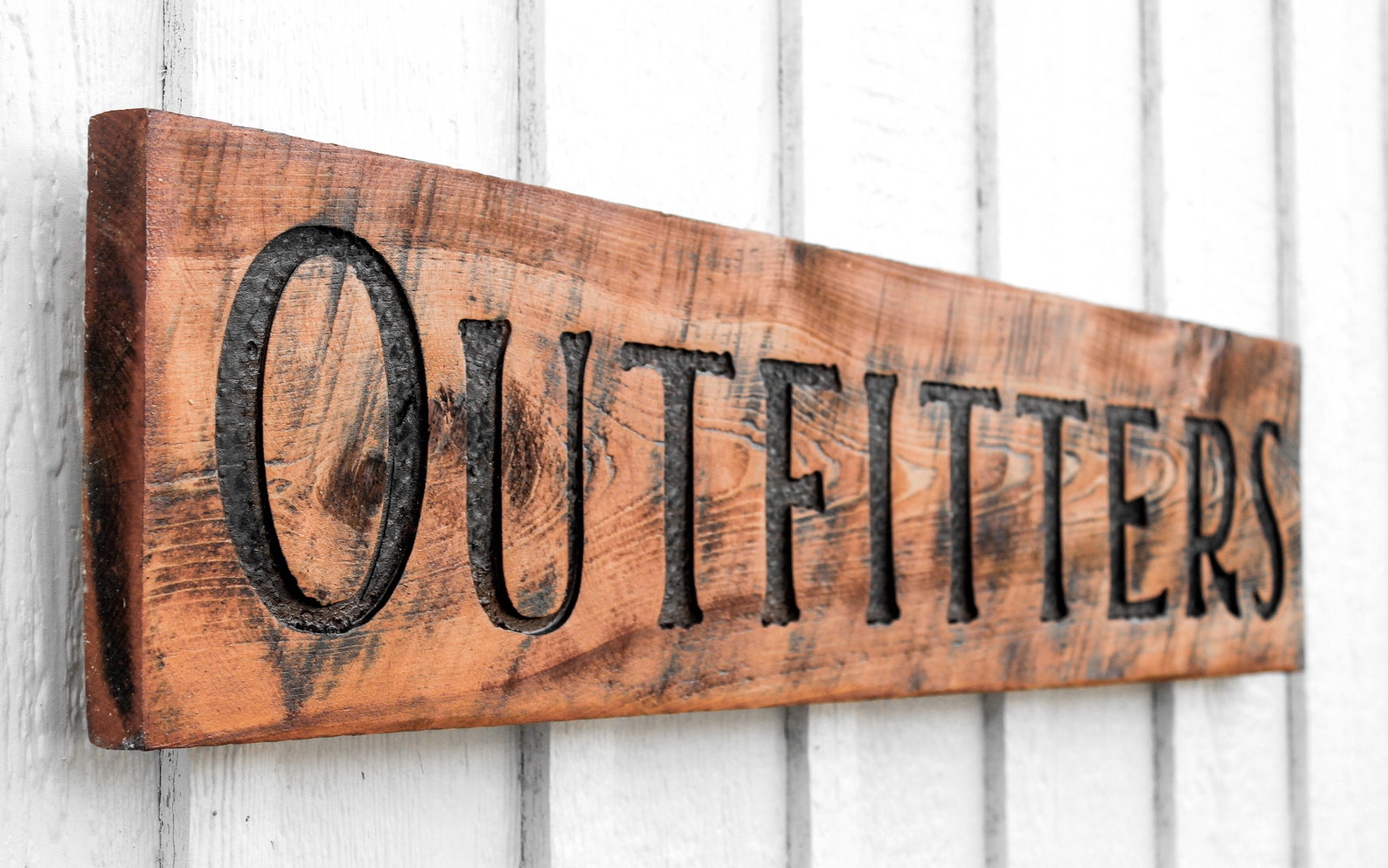 Outfitters Sign Carved in a 40x8 Solid Wood Board Rustic - Etsy