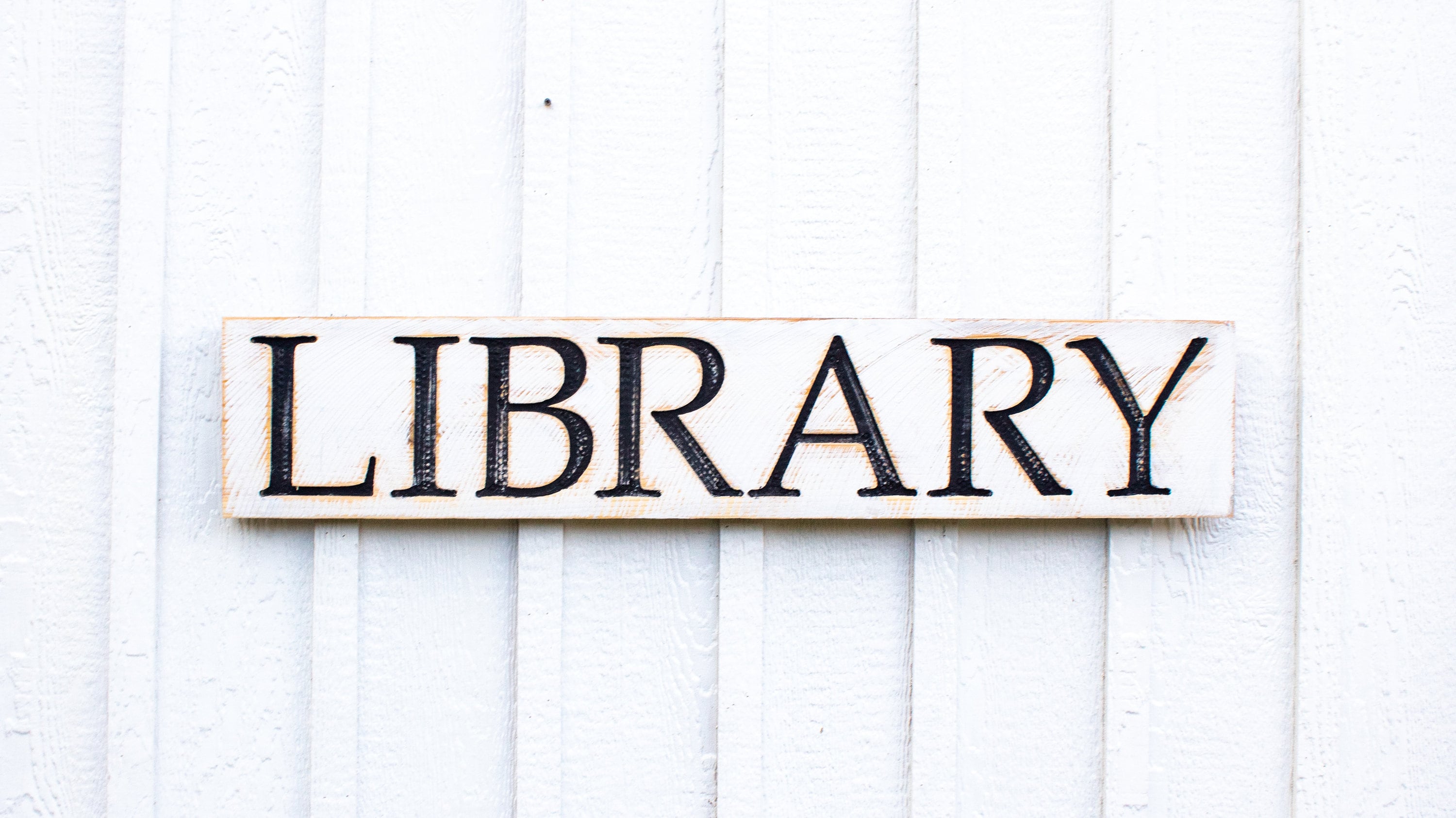 Library Sign Carved in a 40x8 Solid Wood Board | Etsy