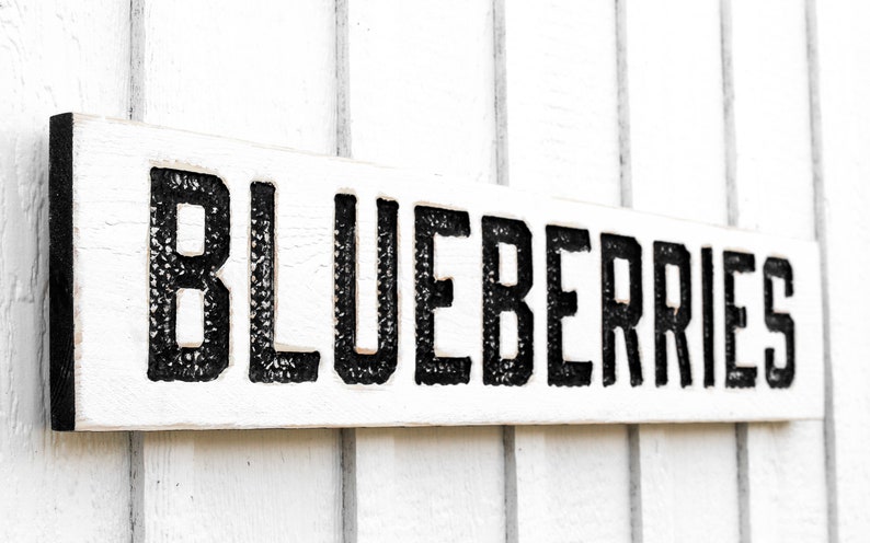 Blueberries Sign Carved in a 40x8 Solid Wood Board Rustic | Etsy
