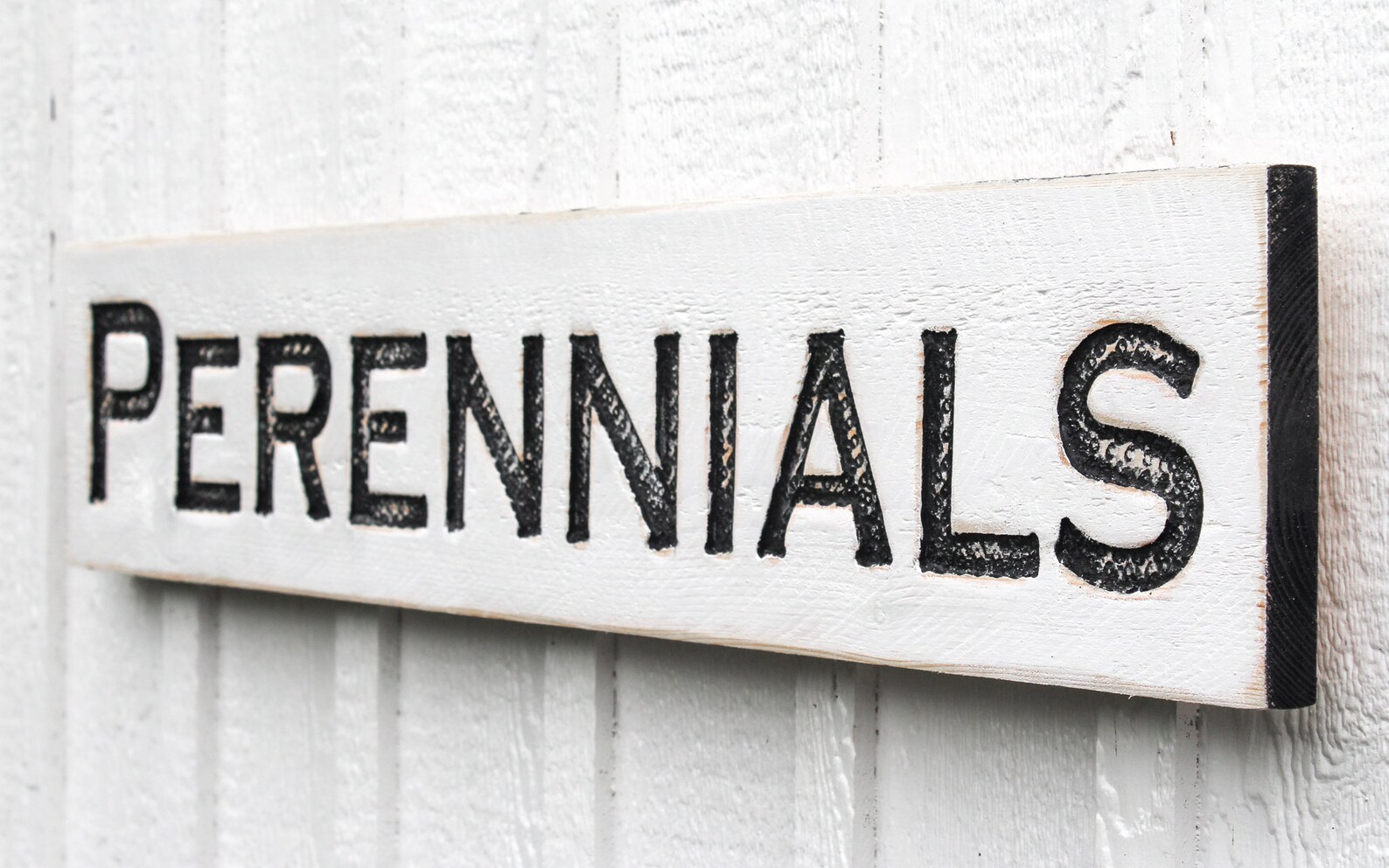 Perennials Sign - Carved in a 40"x10" Solid Wood Board Rustic ...