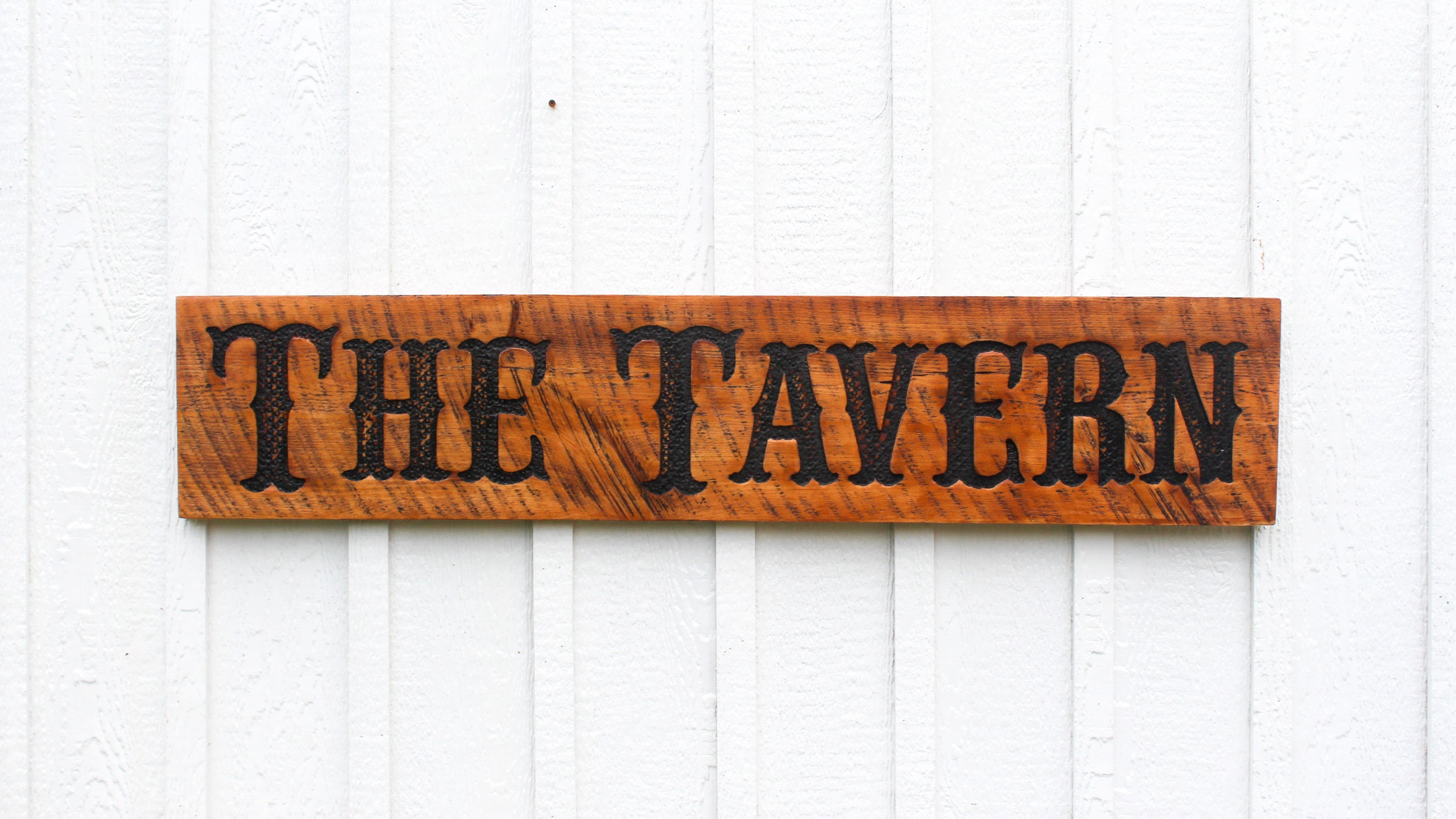 The Tavern Sign Carved in a 48x10 Solid Wood | Etsy