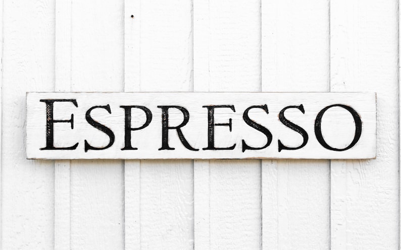 Espresso Sign Carved in a 40x8 Solid Wood Board | Etsy