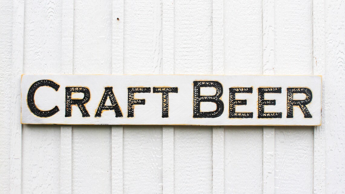 Craft Beer Sign Carved in a 48x8 Solid Wood | Etsy