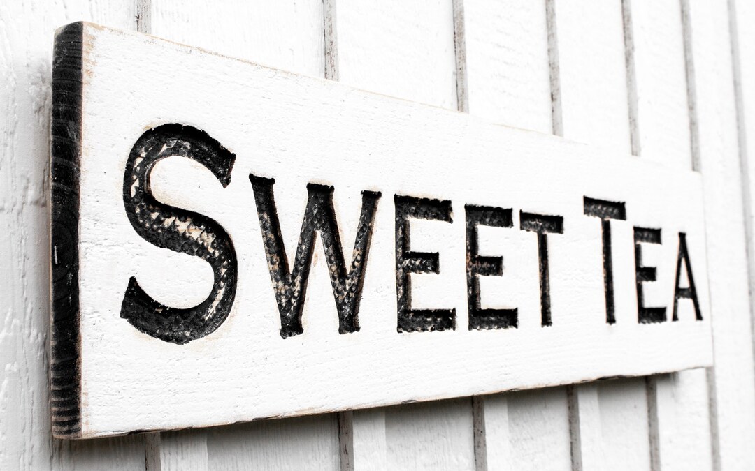 Sweet Tea Sign - Carved in a Solid Wood Board Rustic Distressed ...