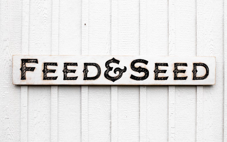 Feed & Seed Sign Carved in a Solid Wood Board Rustic - Etsy.de