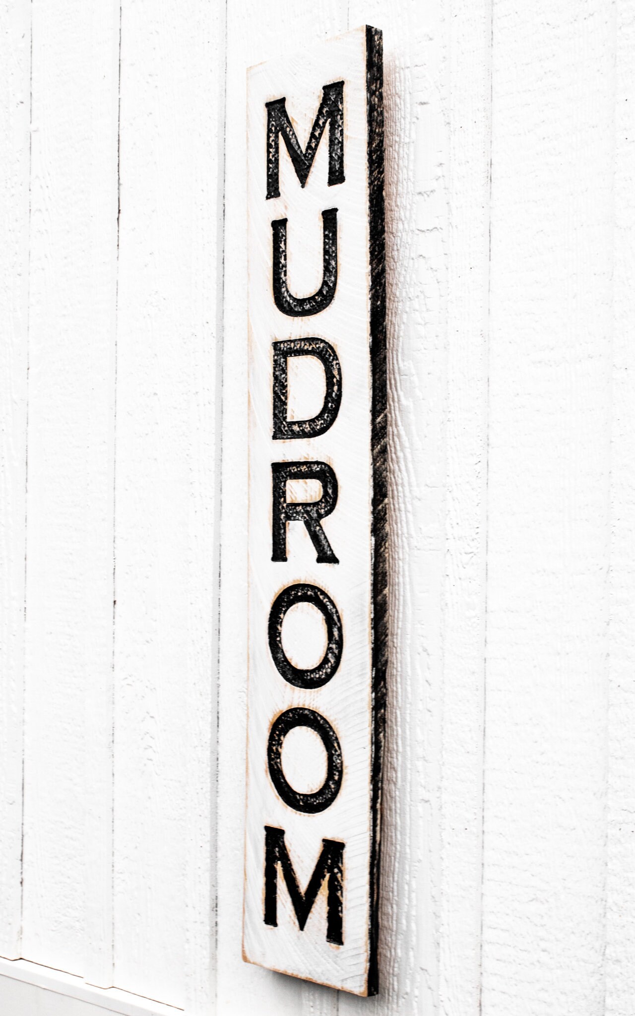Mudroom Sign – Vertical Carved Wood, Rustic Farmhouse Decor - Etsy