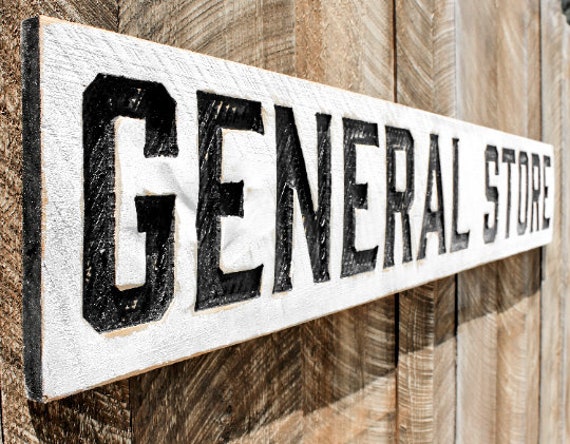 General Store X-large Sign Carved in a Solid Wood Board | Etsy