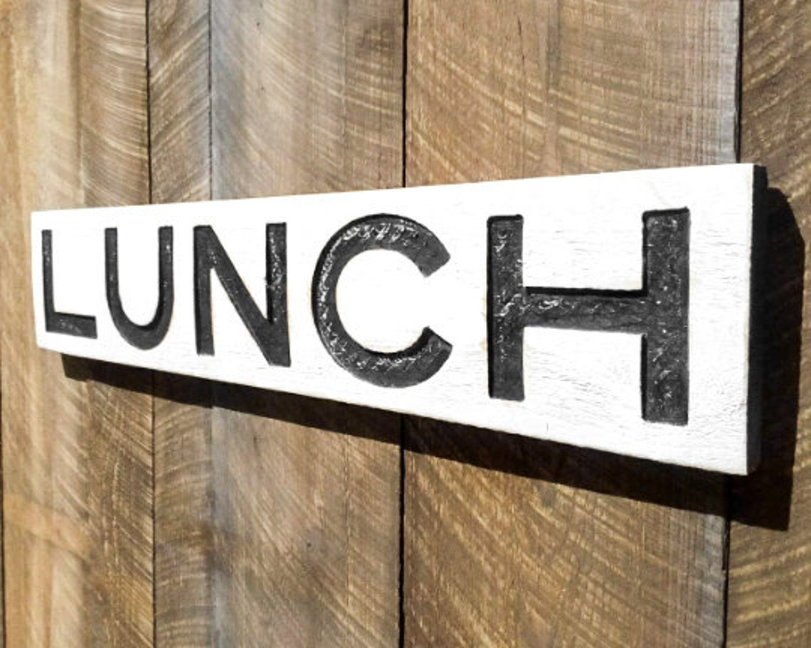 Lunch Sign Carved in a 40x8 Solid Wood Board | Etsy