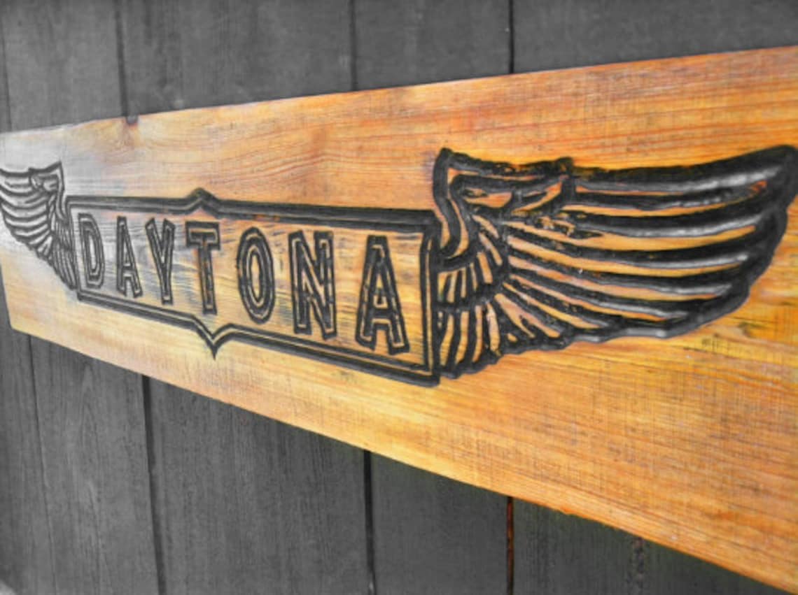 Daytona Sign Carved in a 40x10 Solid Wood Board - Etsy
