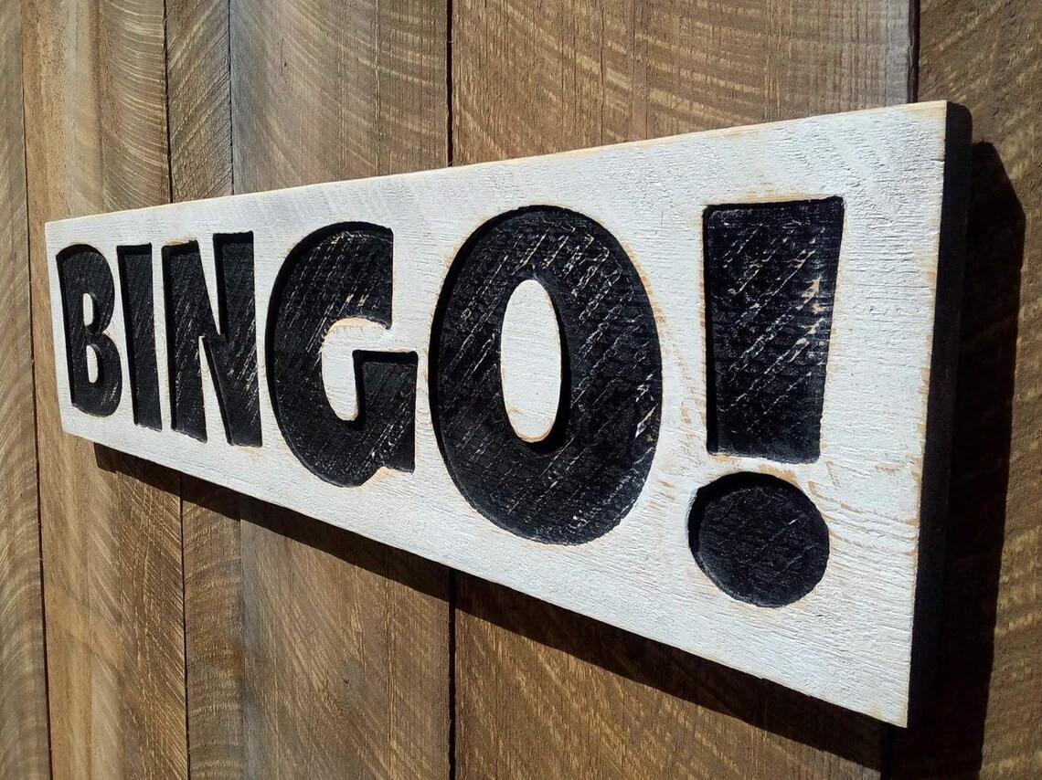 Bingo Sign Carved in a 40x10 Solid Wood Board | Etsy