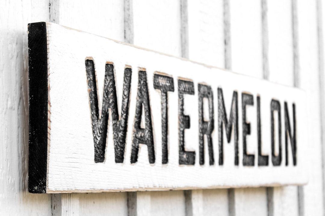 Watermelon Sign - Carved in a 40”x8” Solid Wood Board Rustic Distressed ...