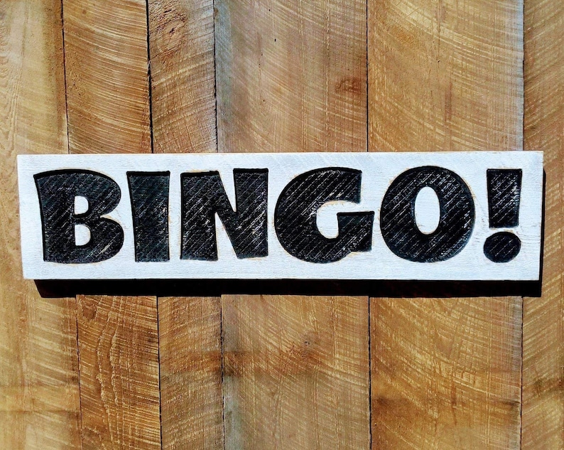 Bingo Sign Carved in a 40x10 Solid Wood Board | Etsy