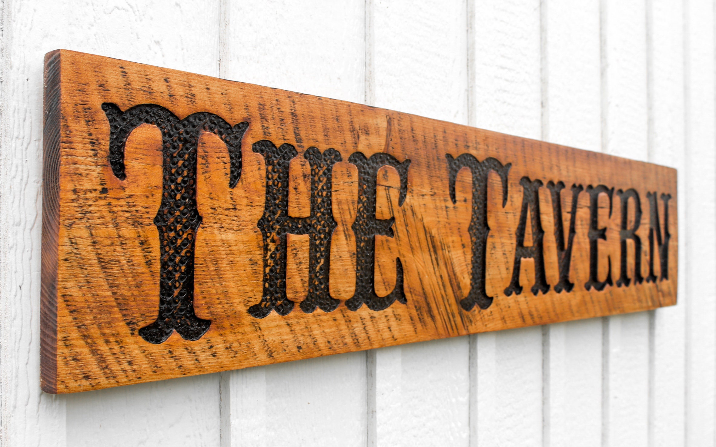 The Tavern Sign Carved in a Solid Wood Board Rustic | Etsy