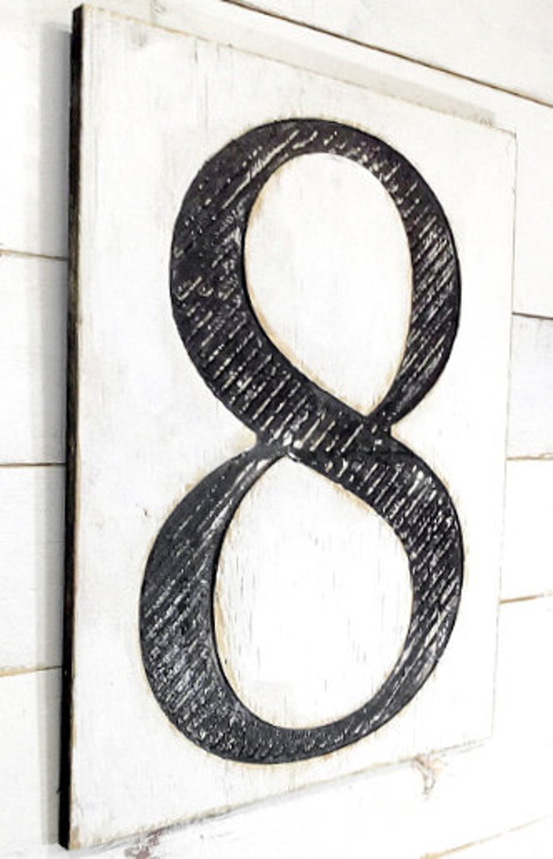Times New Roman Number 8 Sign Carved in - Etsy