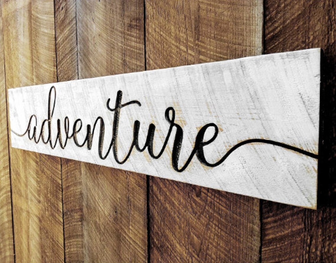 Adventure Sign Carved in a 48x10 Solid Wood - Etsy