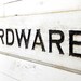 Hardware Sign - Carved in a 40"x10" Solid Wood Board Rustic Distressed ...