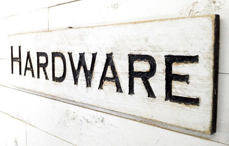Hardware Sign Carved in a 40x10 Solid Wood Board - Etsy
