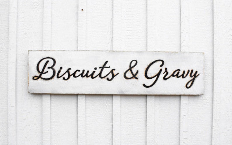 Biscuits & Gravy Sign – Rustic Carved Wood, Farmhouse Kitchen Decor - Etsy