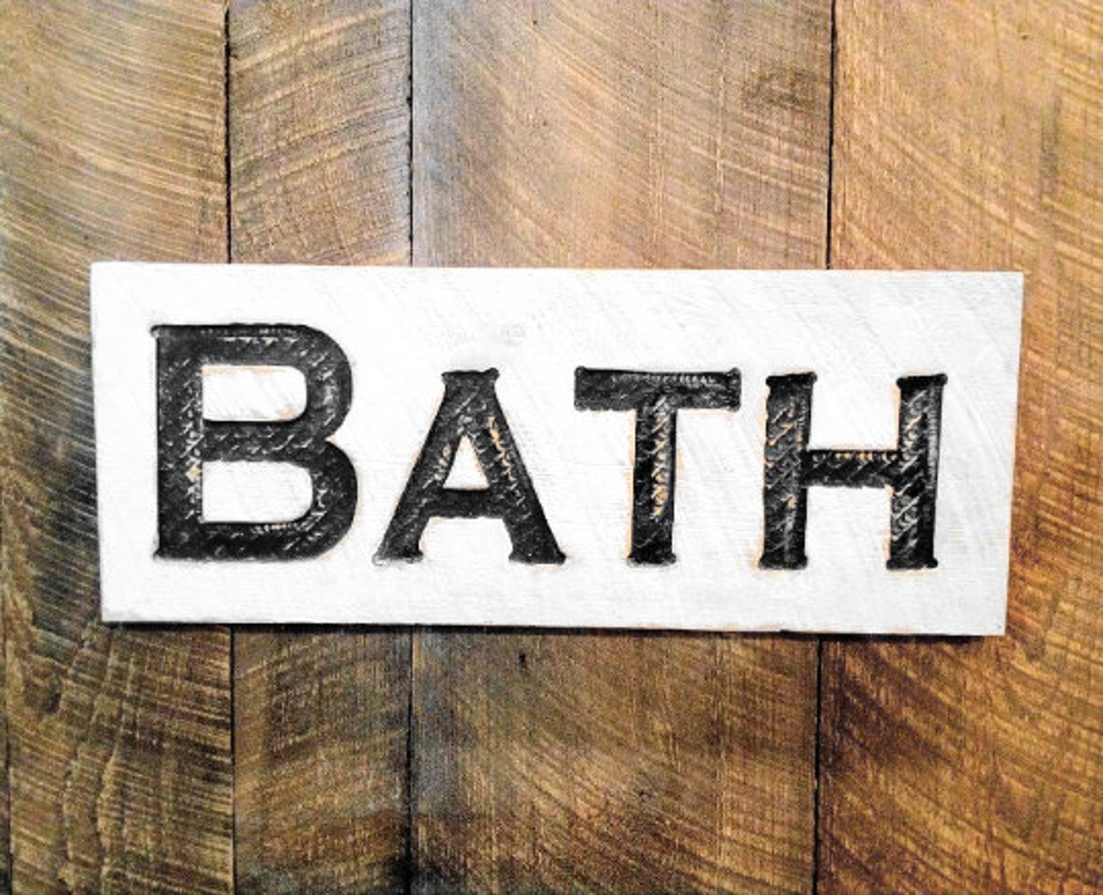 Bath Sign Horizontal Carved in a 24x10 Solid - Etsy