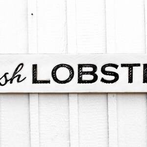 Fresh Lobster Sign - Carved in a 48"x8" Solid Wood Board Rustic ...