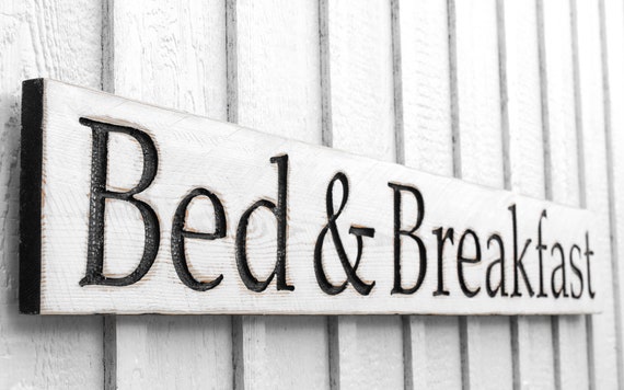Bed & Breakfast Sign Carved in a Solid Wood Board Rustic - Etsy