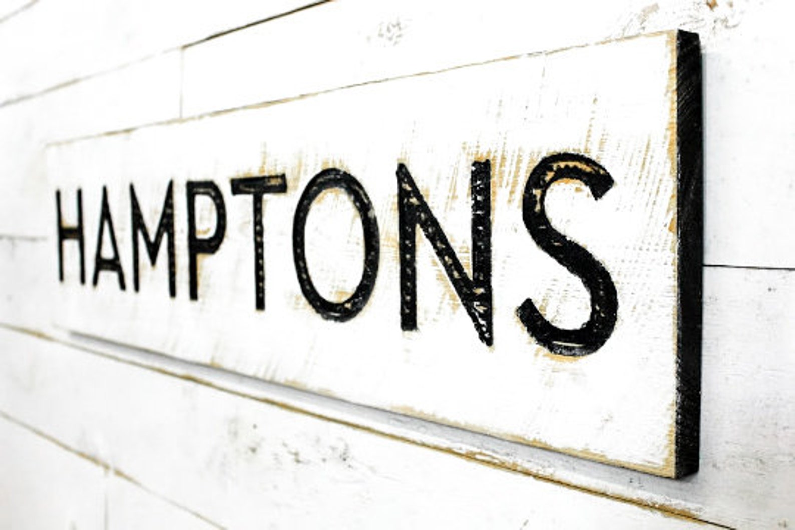 Hamptons Sign - Rustic Carved Wood Farmhouse Decor - Etsy