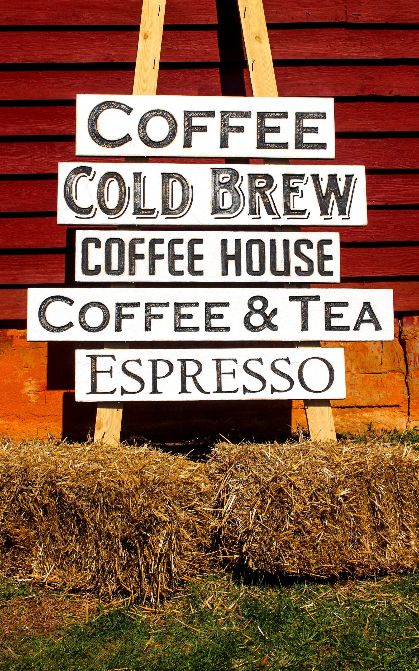 Espresso Sign Carved in a 40x8 Solid Wood Board - Etsy